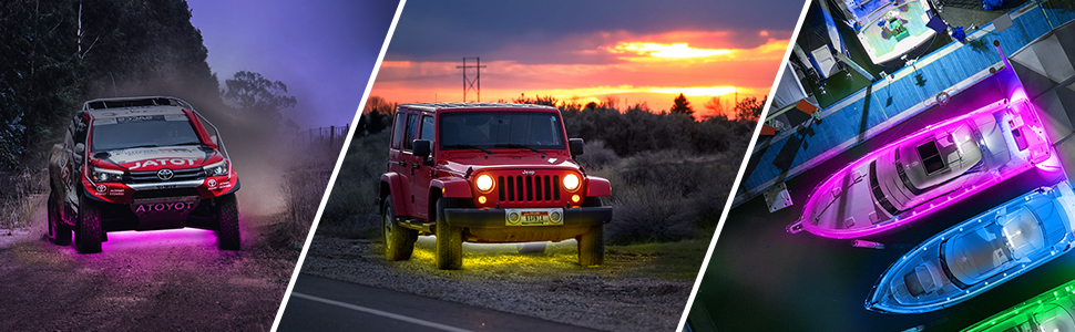 Car Neon Underglow Lights Waterproof RGB LED Strip Light Multi-colored ...