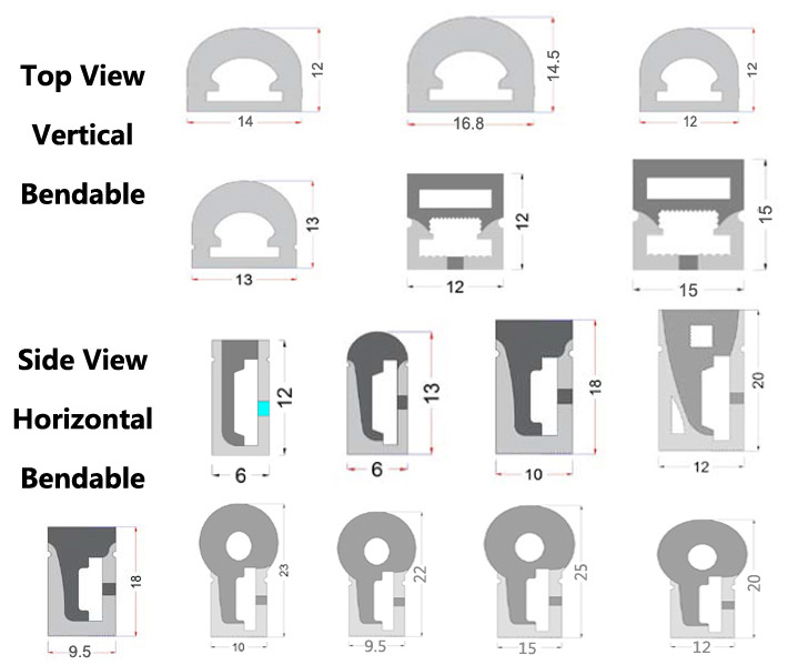 14*12mm DC 24V Top View LED Neon Flex Light - Buy led neon flex ...